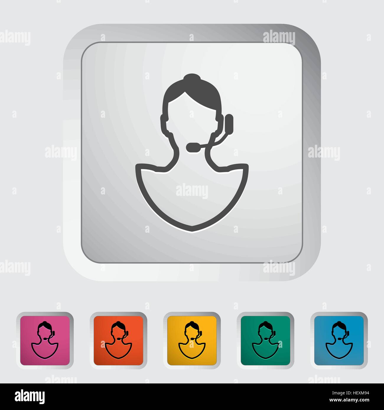 Call girl. Single flat icon on the button. Vector illustration Stock ...