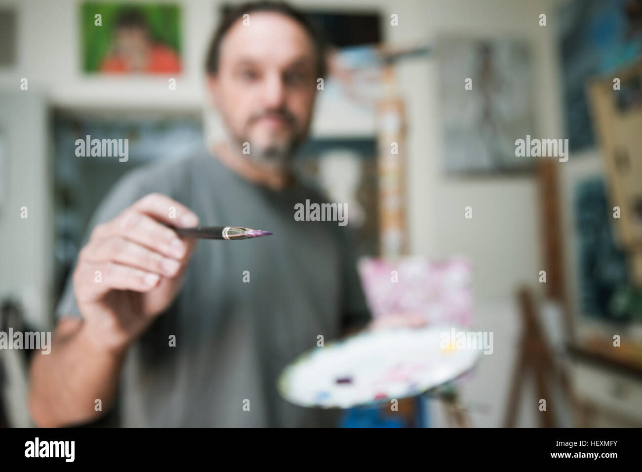 Painter at work Stock Photo - Alamy