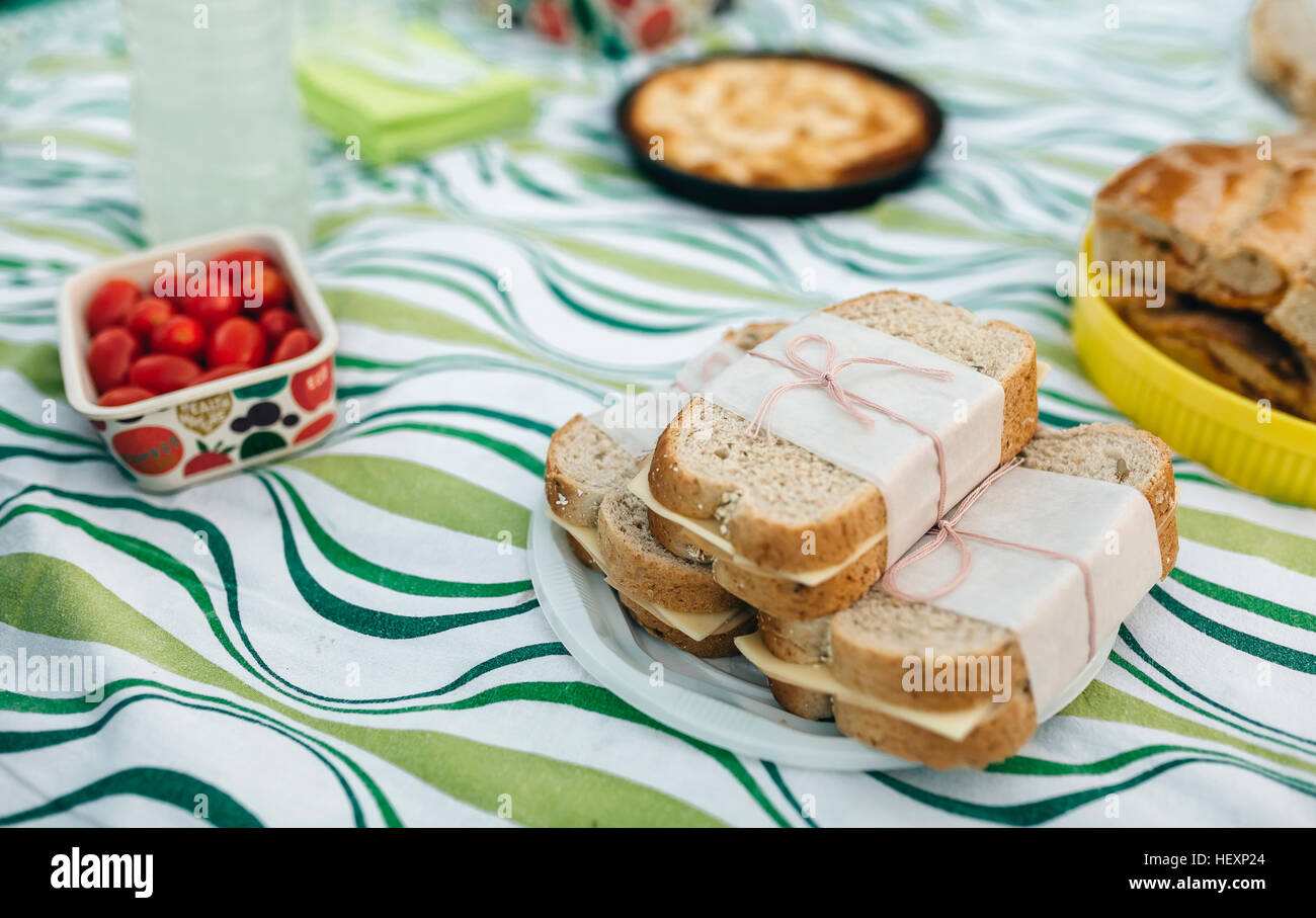 Picnic with sandwiches Stock Photo - Alamy