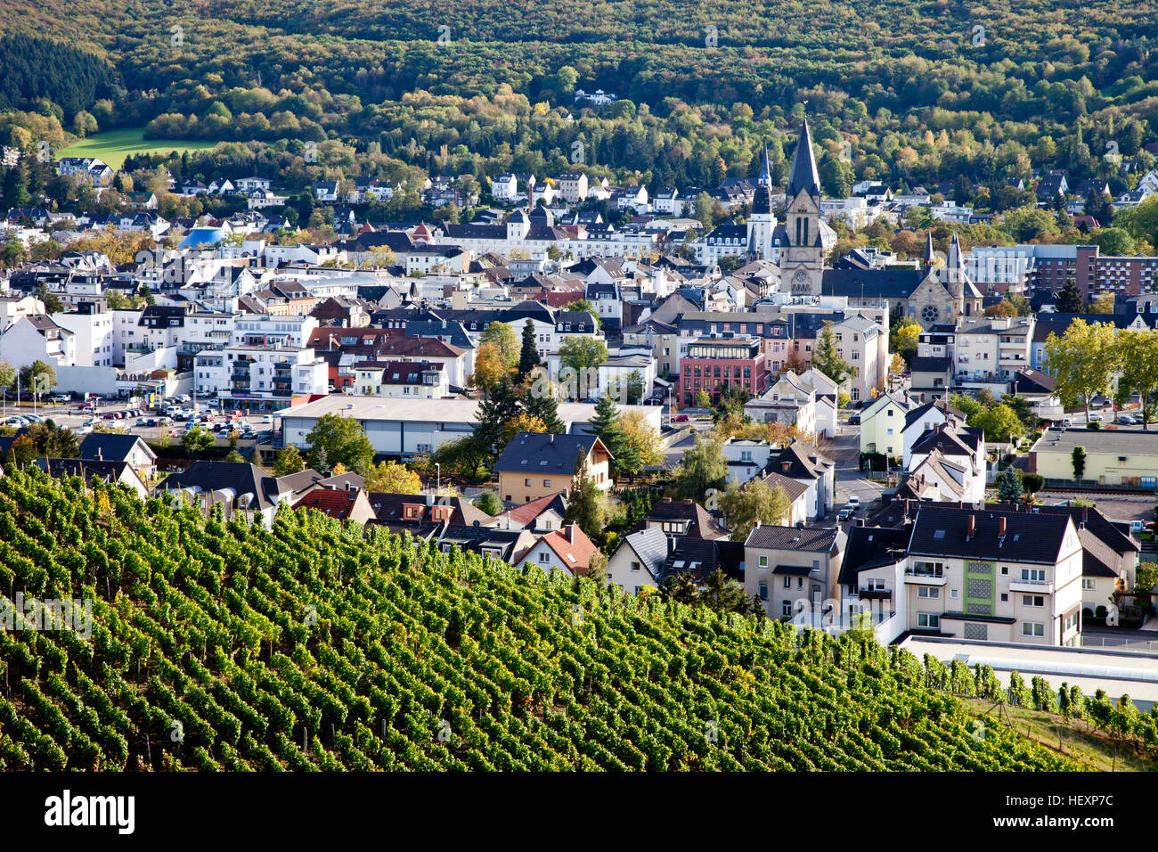 Germany, Bad Neuenahr-Ahrweiler, Town amidst vinyards Stock Photo - Alamy