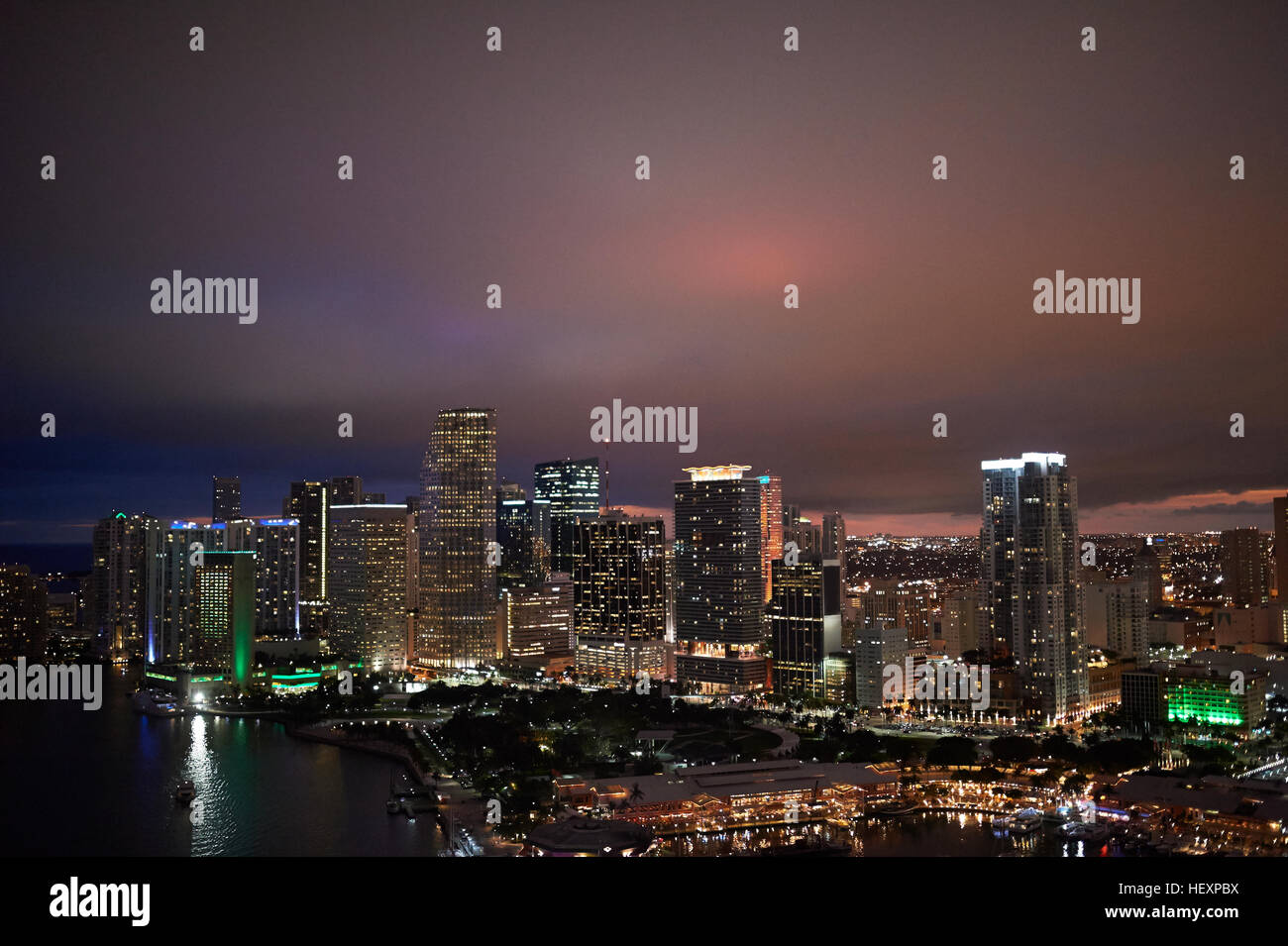 Elevated view of miami skyline hi-res stock photography and images - Alamy