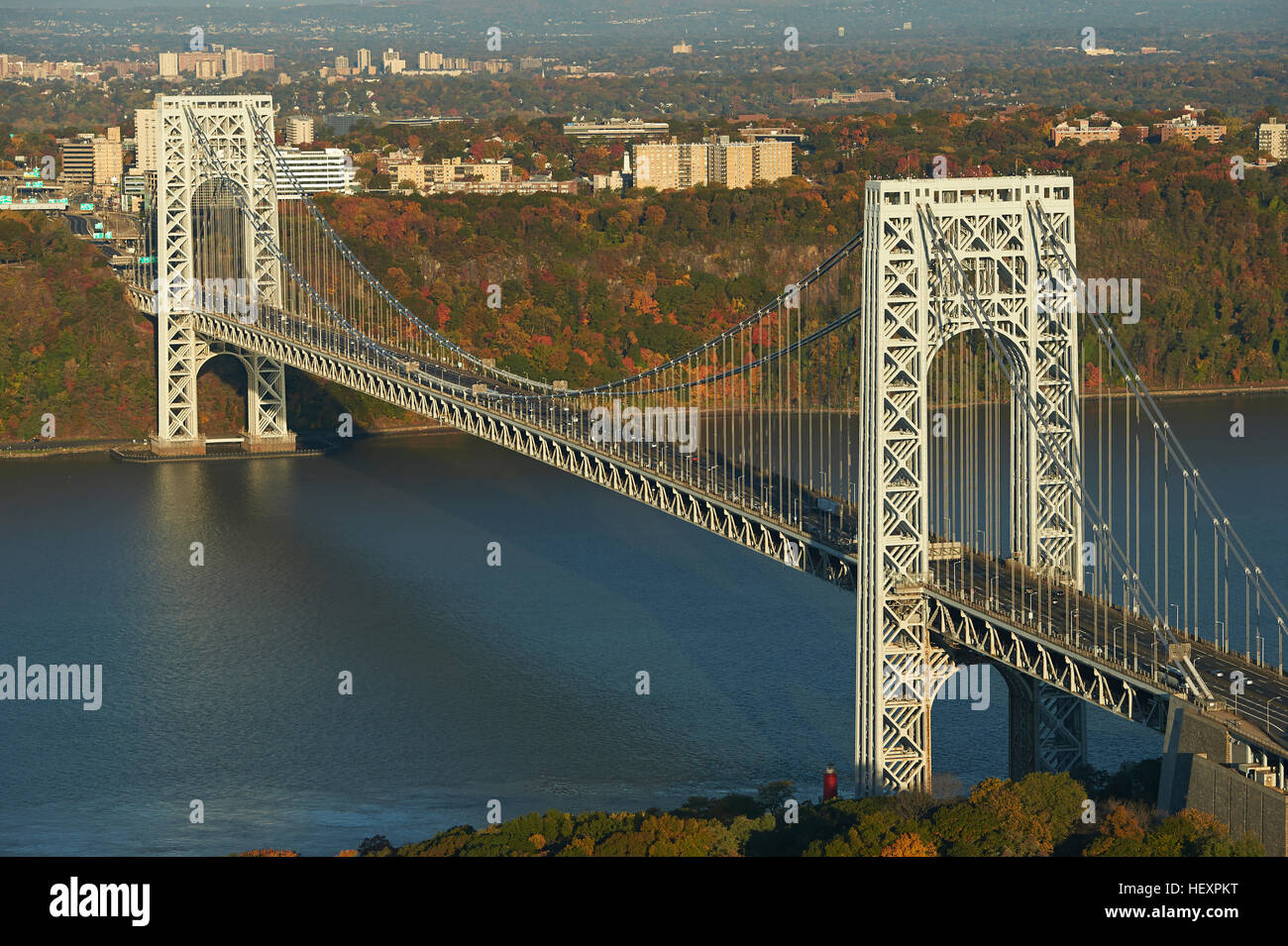 George washington bridge aerial view hi-res stock photography and ...