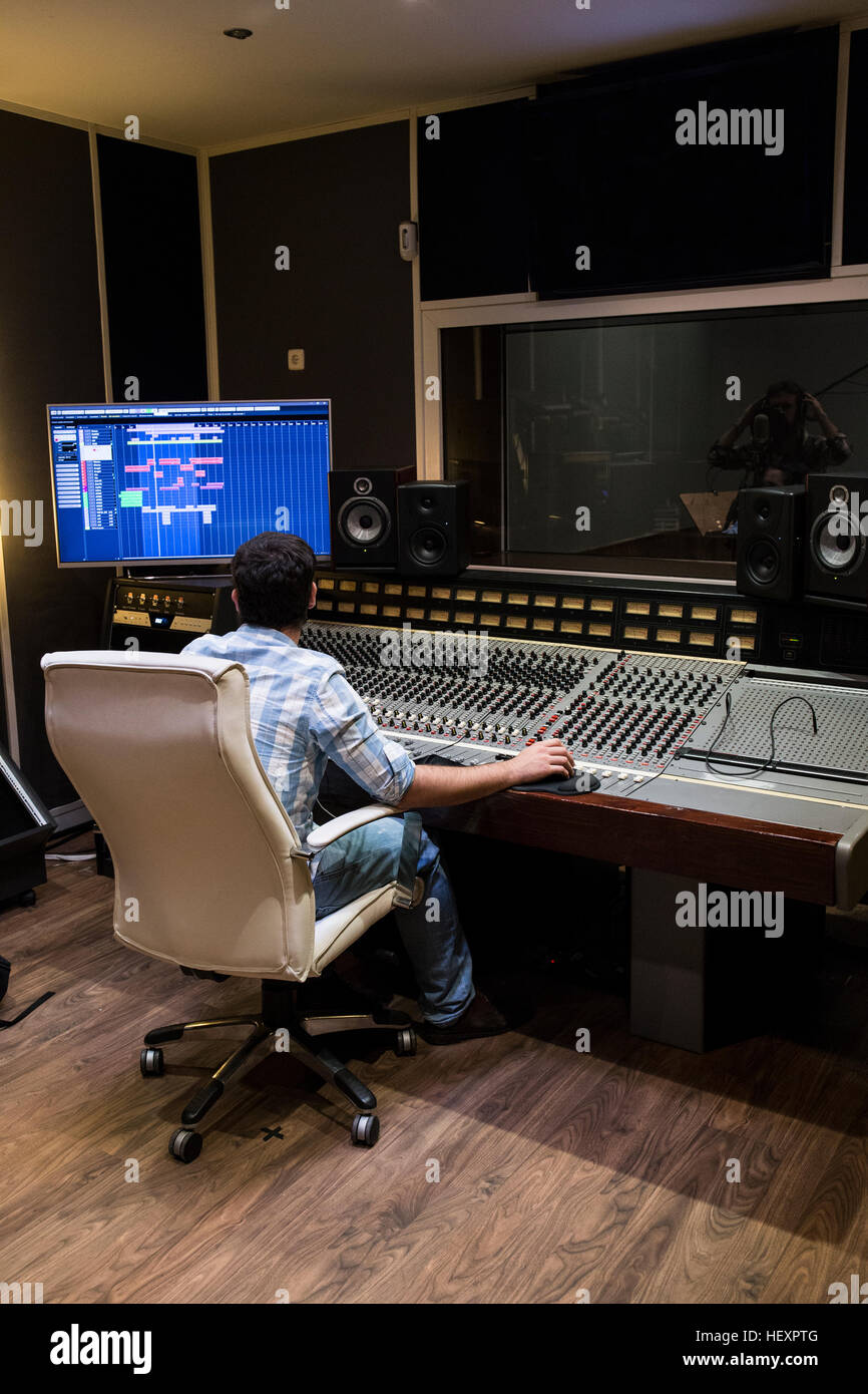 Musical recording in a recording studio Stock Photo - Alamy