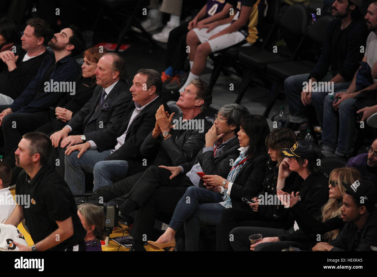Celebrities at the Los Angeles Lakers game. The Los Angeles Lakers ...