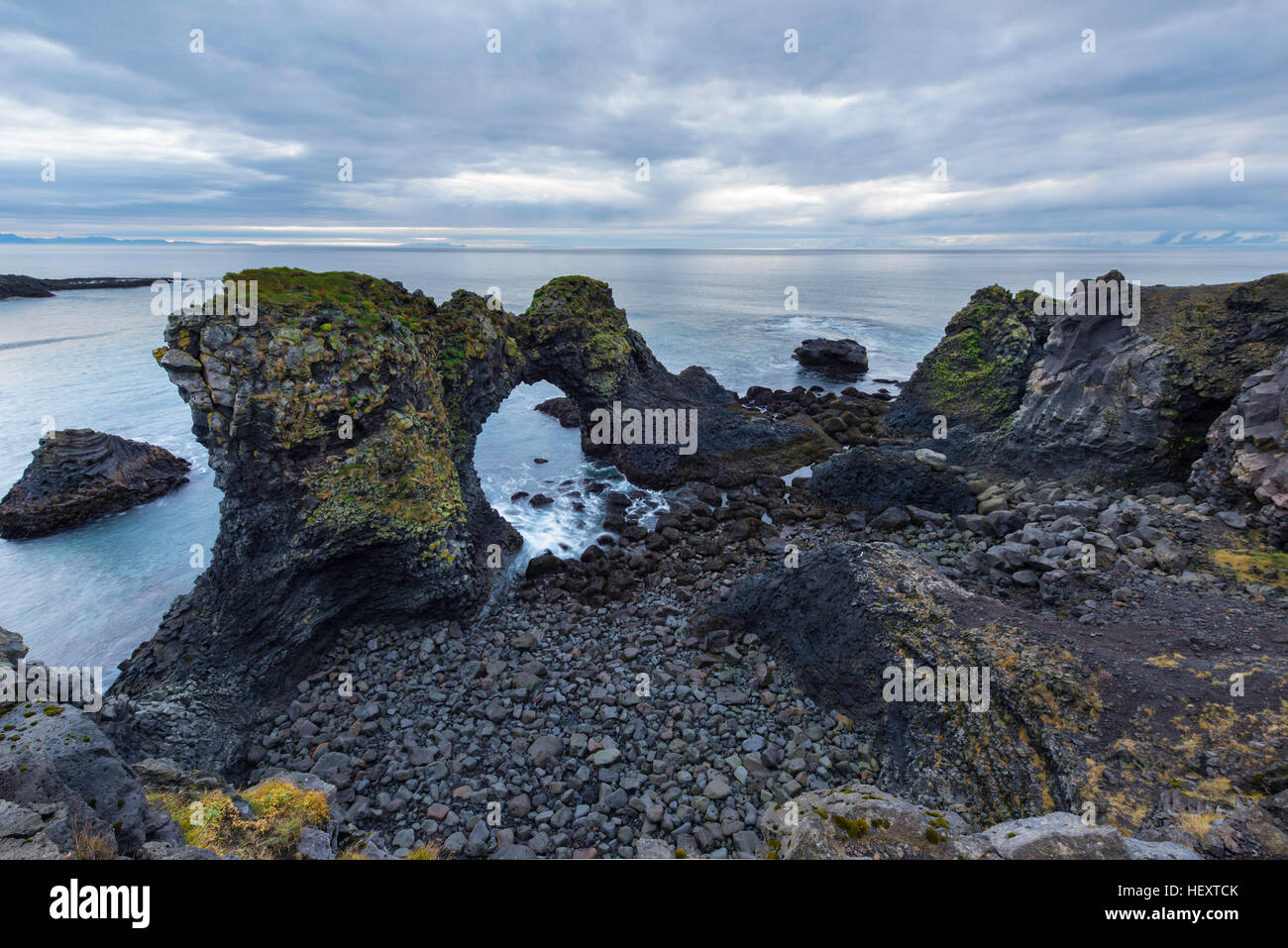 Gatklettur Stone Arch at Snaefellsnes Peninsula, Western Iceland Stock ...