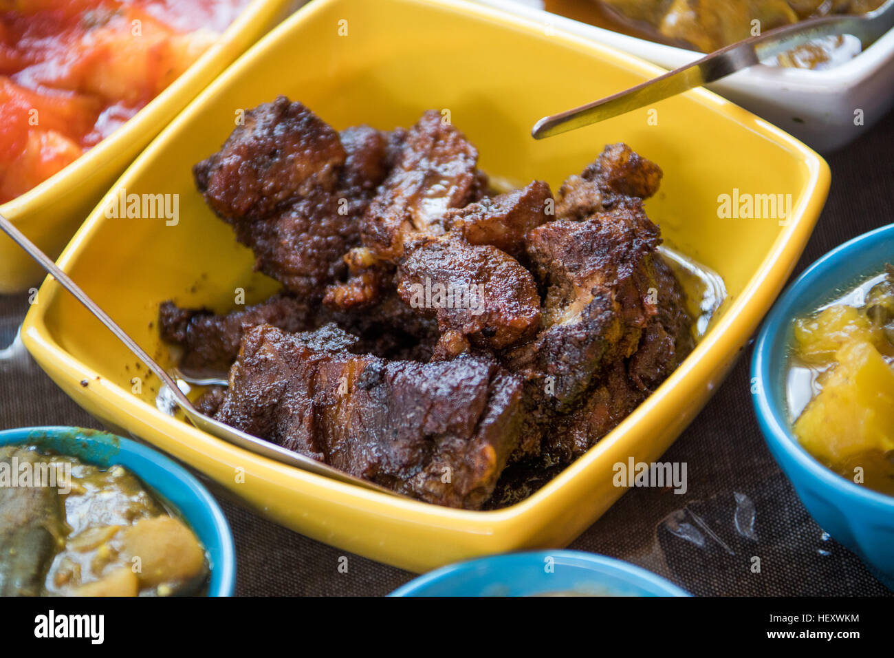 Wild boar, Palais de Barbizon restaurant, Chamarel, Mauritius Stock ...