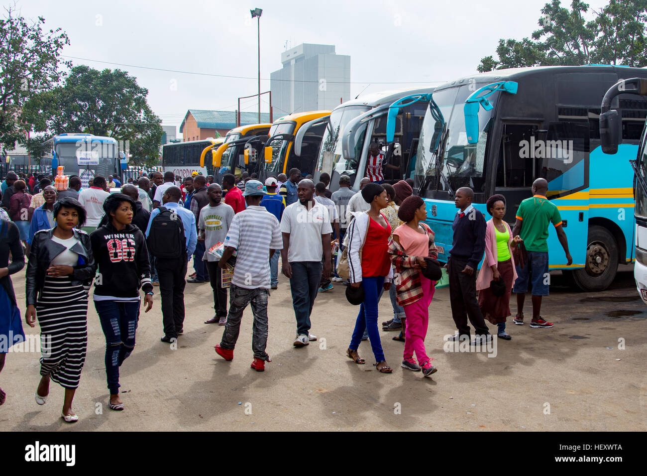 Bus terminal in Lusaka, Zambai Stock Photo - Alamy