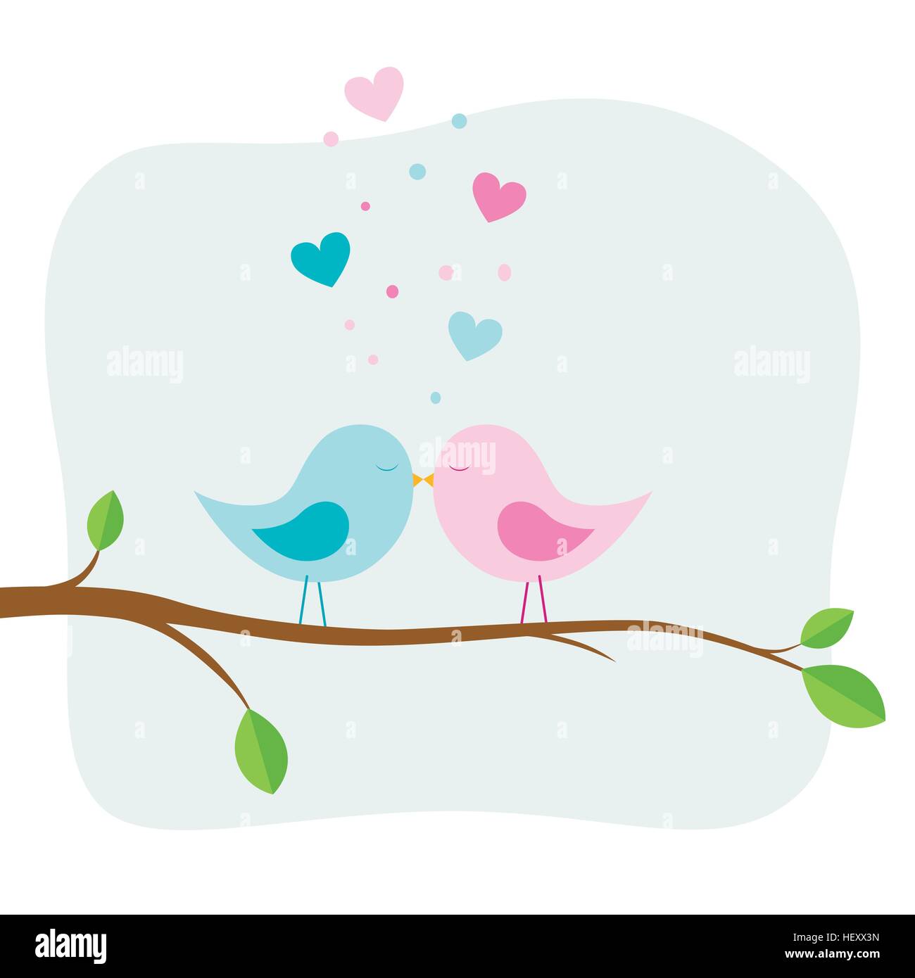 Love Bird On Branch Clip Art