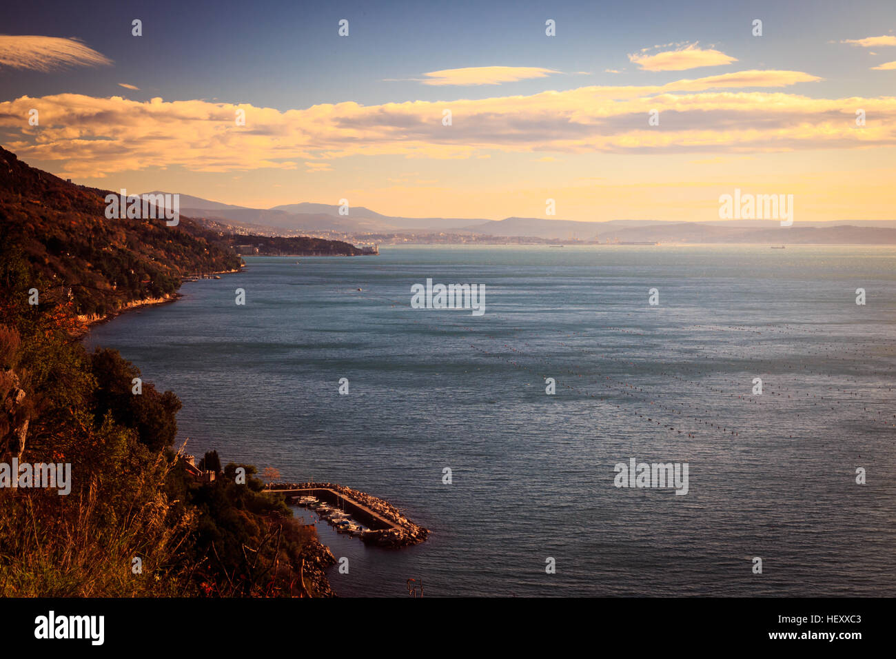 sun is shining in the bay of Trieste in a sunny day Stock Photo - Alamy