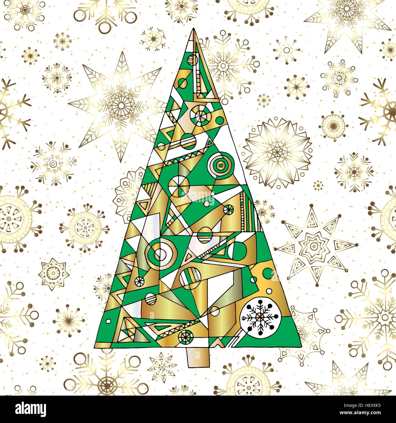 Stylized Xmas fir tree drawing vector background Stock Vector Image ...
