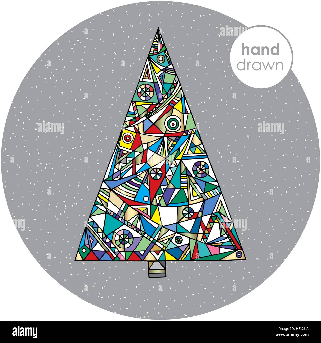 Stylized Xmas fir tree drawing vector background Stock Vector Image ...