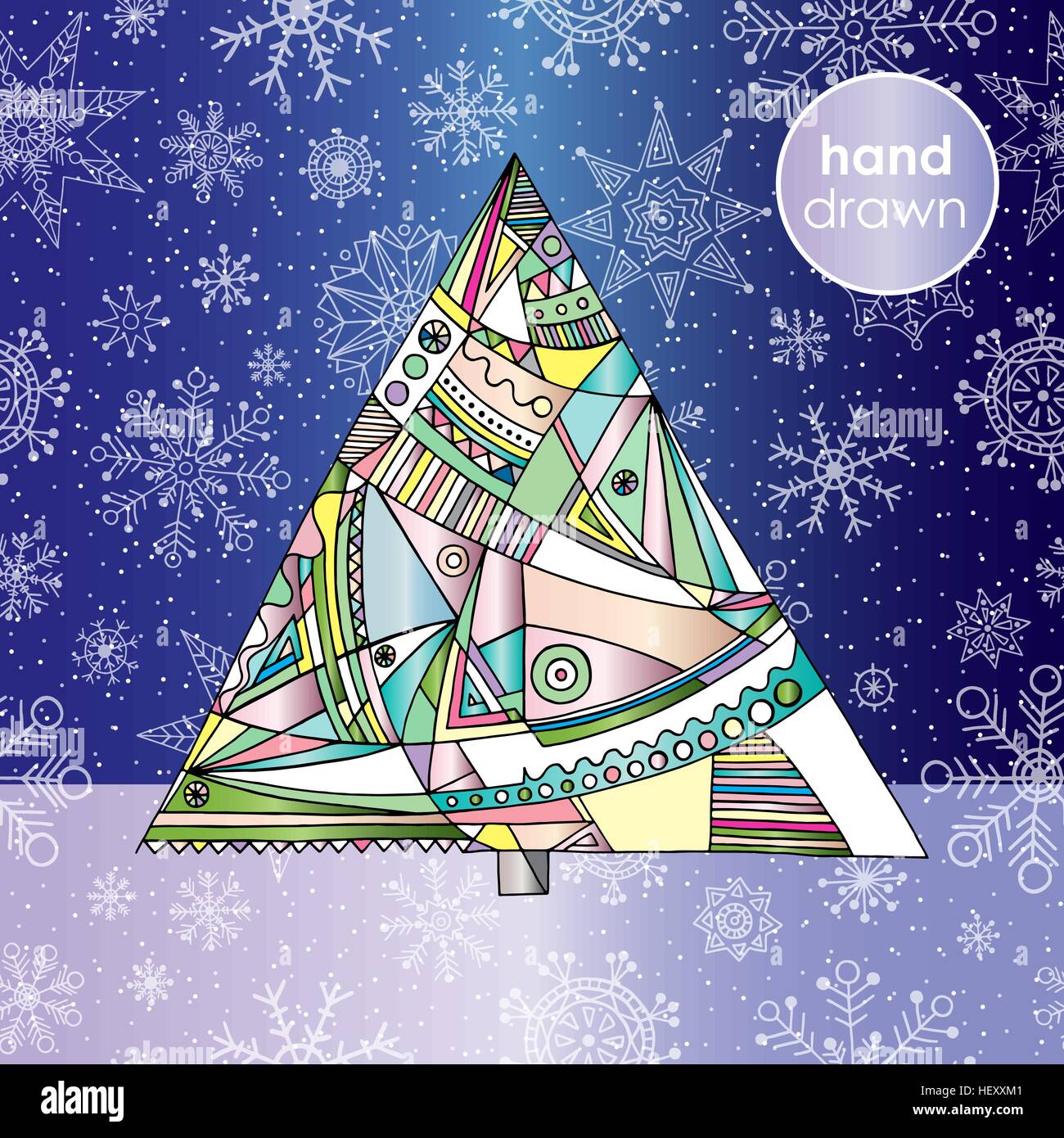 Stylized Xmas fir tree drawing vector background Stock Vector Image ...