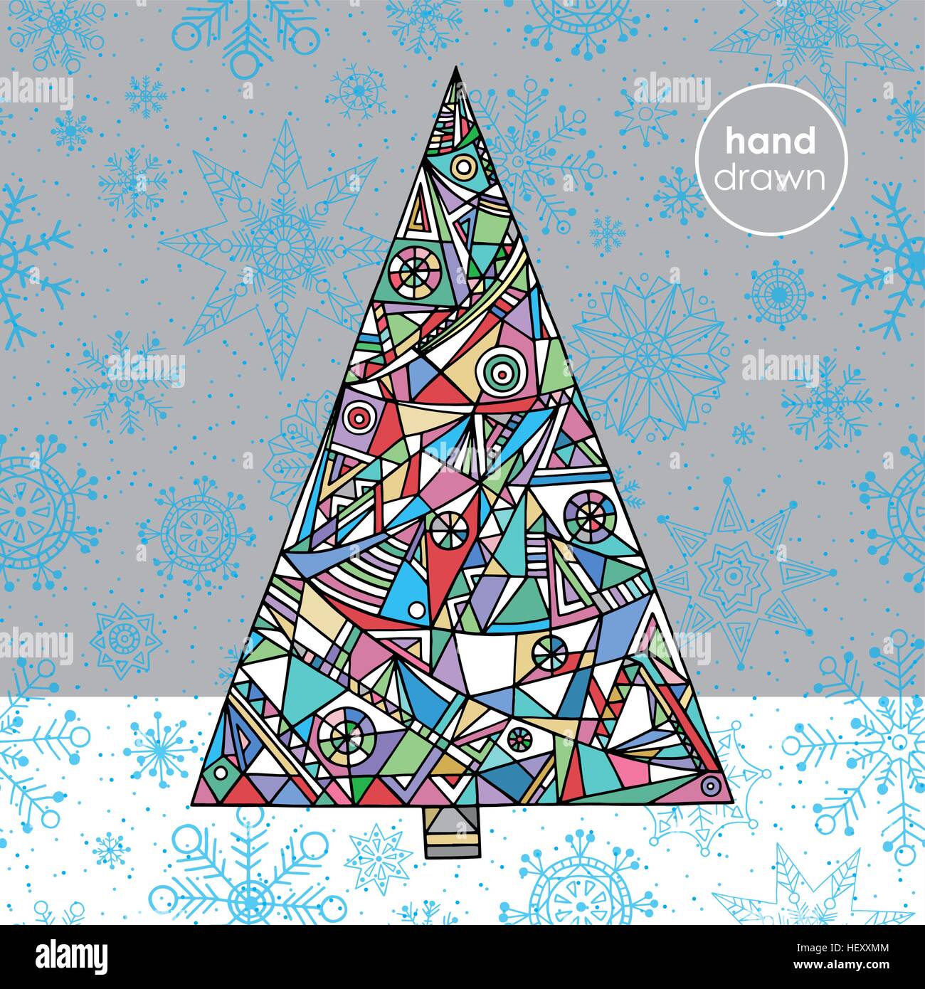 Stylized Xmas fir tree drawing vector background Stock Vector Image ...