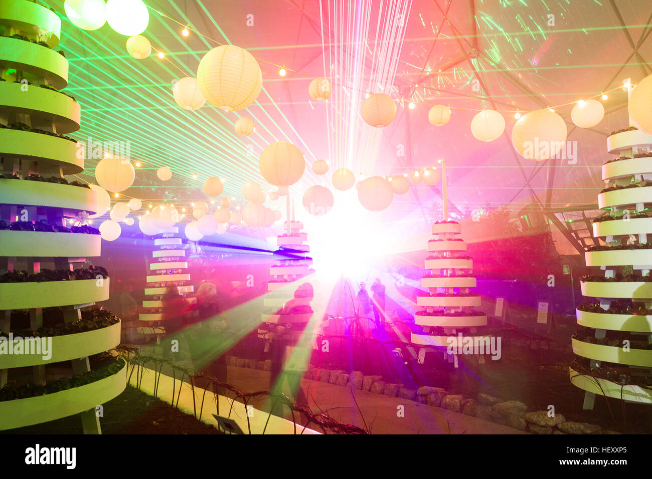 Eden Project Light and Sound Event, Eden Project, Cornwall, UK taken ...