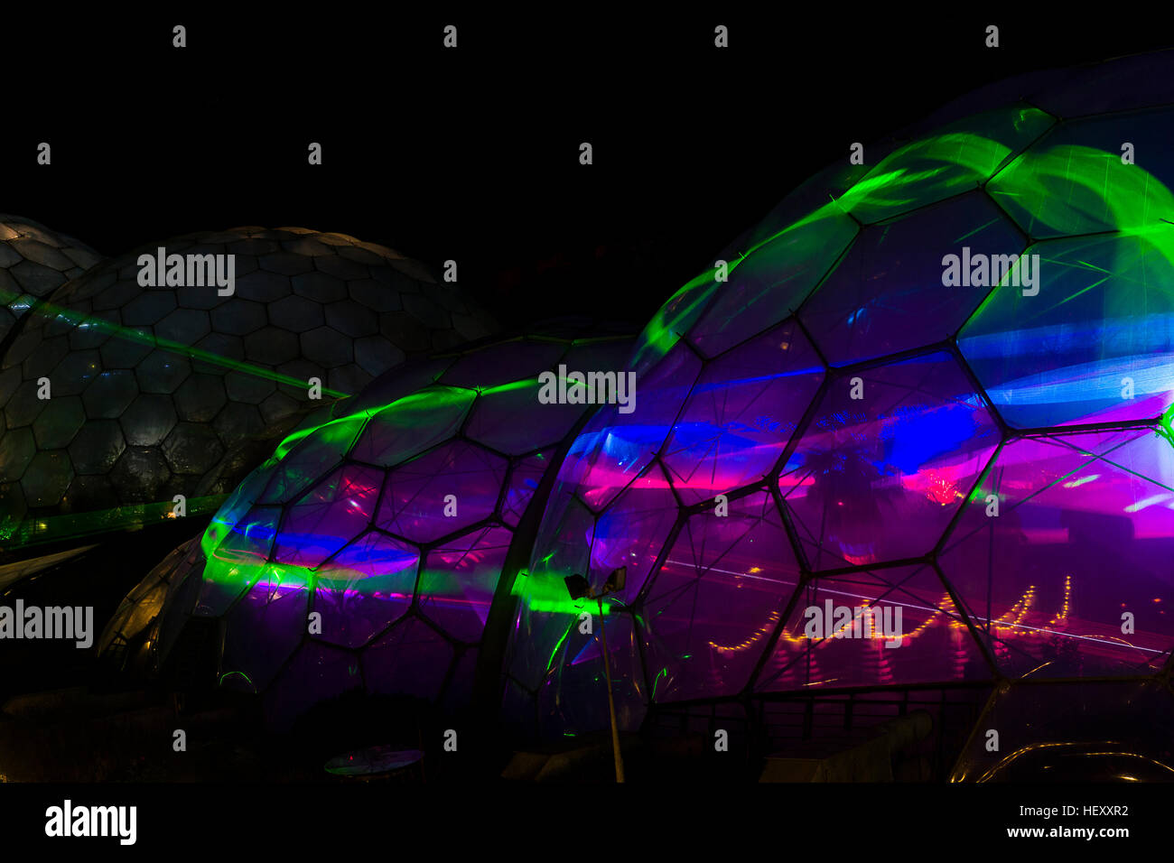 Eden Project Light and Sound Event, Eden Project, Cornwall, UK taken ...