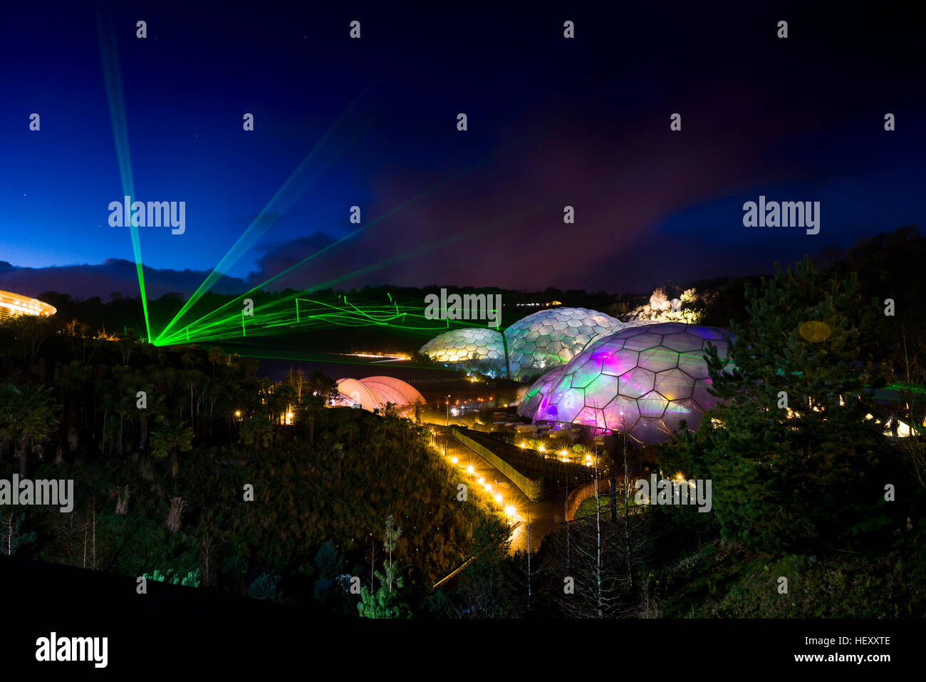 Eden Project Light and Sound Event, Eden Project, Cornwall, UK taken ...