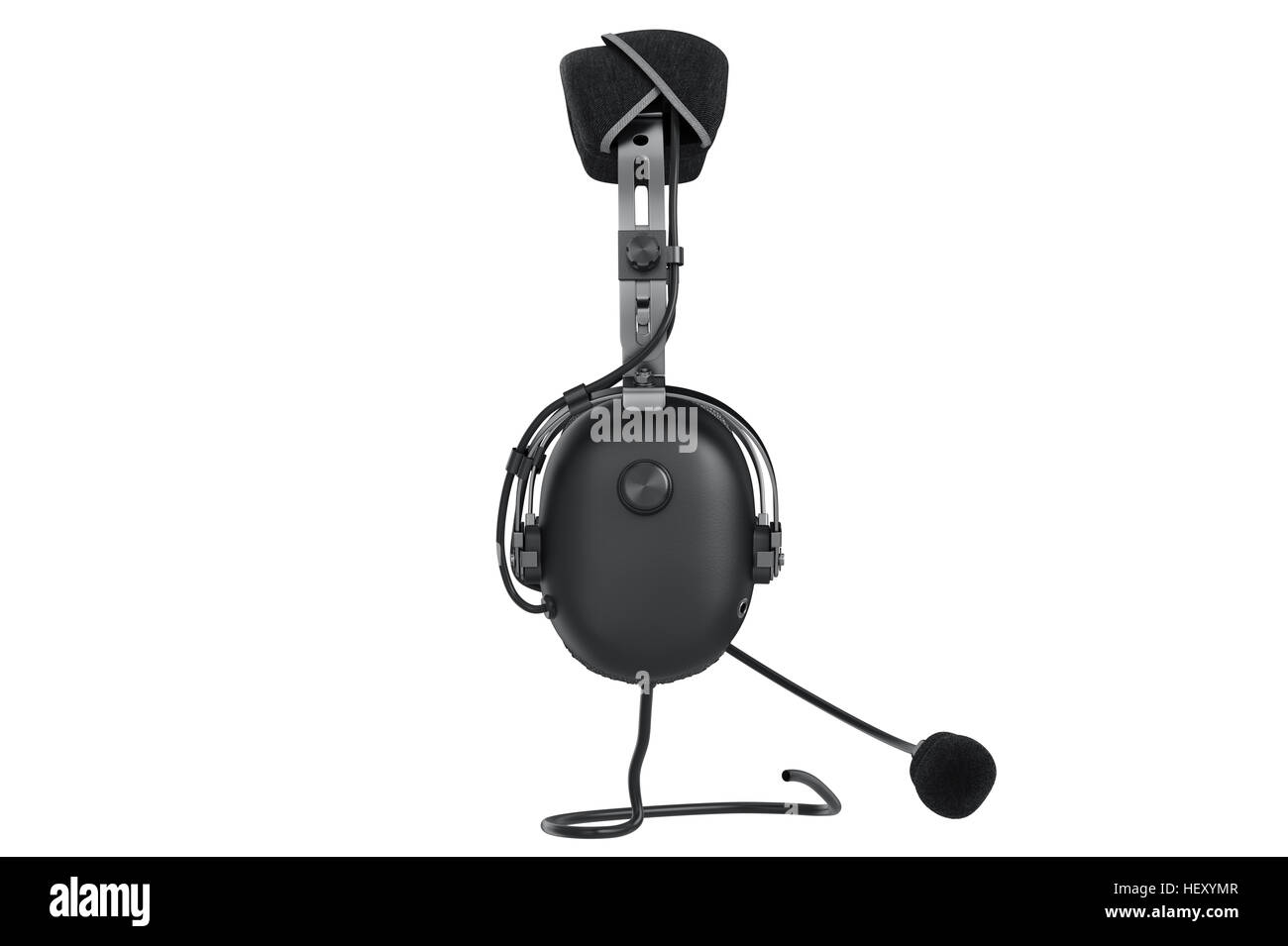 Headphones aviation headset, side view. 3D illustration Stock Photo - Alamy