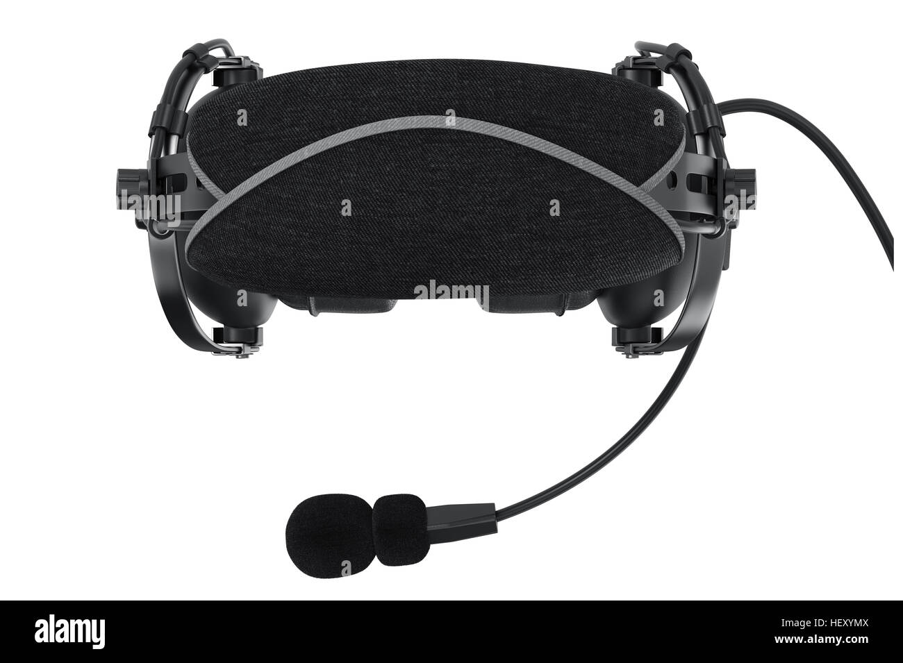 Headphones aviation with microphone, top view. 3D illustration Stock ...
