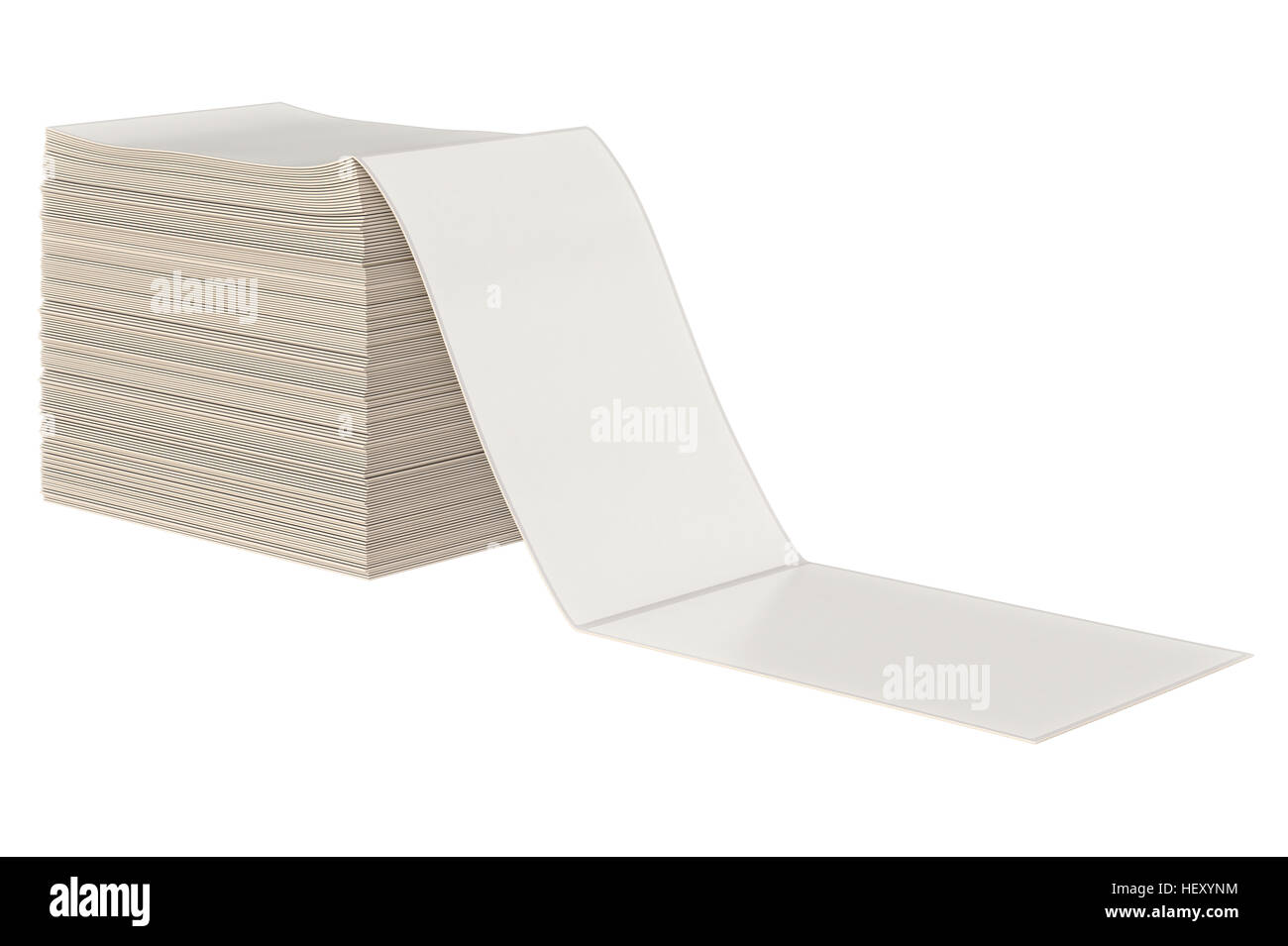 Paper stack heap white sticker. 3D illustration Stock Photo - Alamy