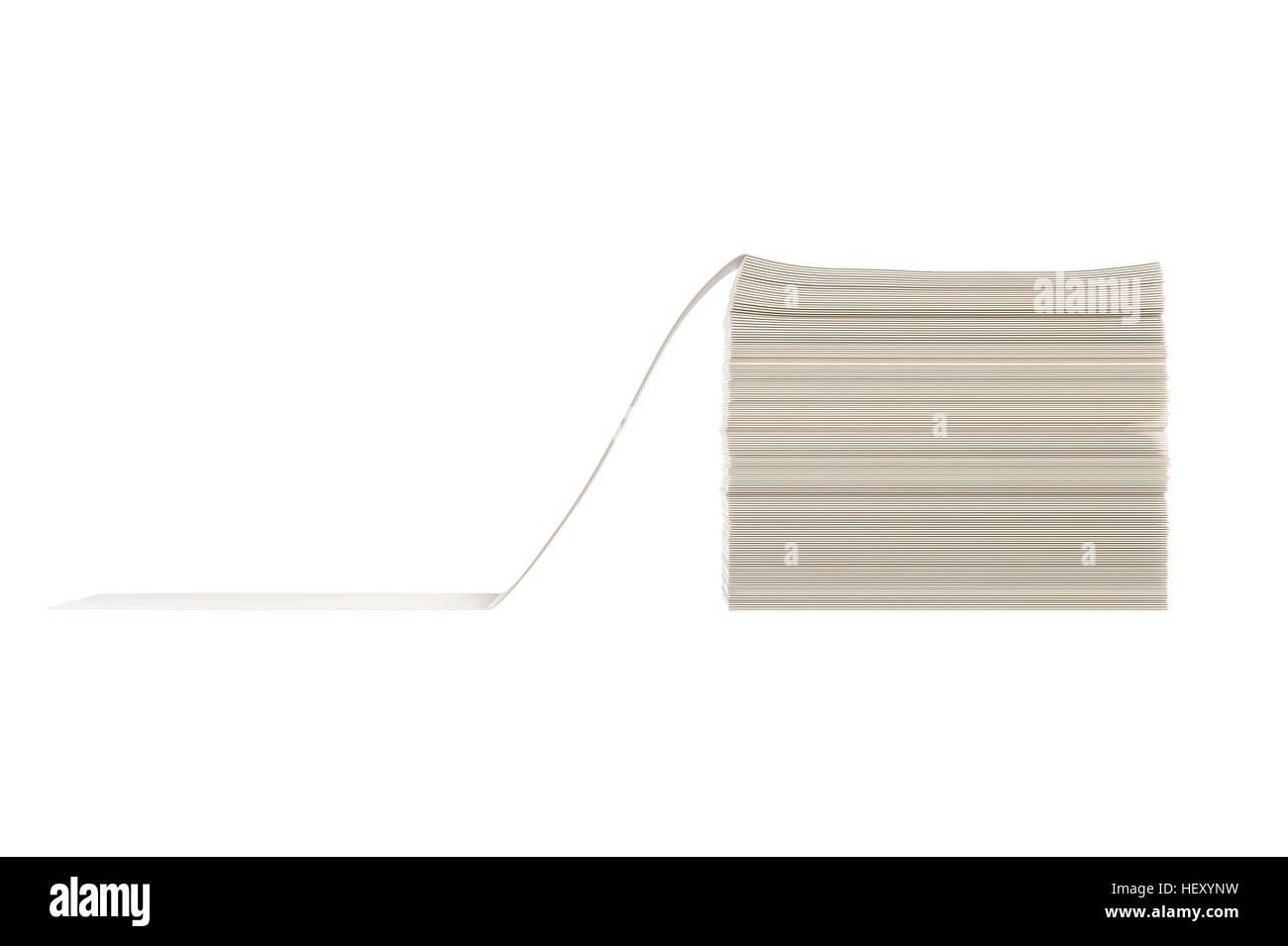 Paper stack heap sticker, side view. 3D illustration Stock Photo - Alamy