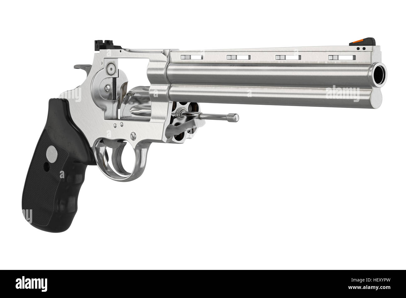 Revolver firearm ammunition security safety. 3D illustration Stock ...