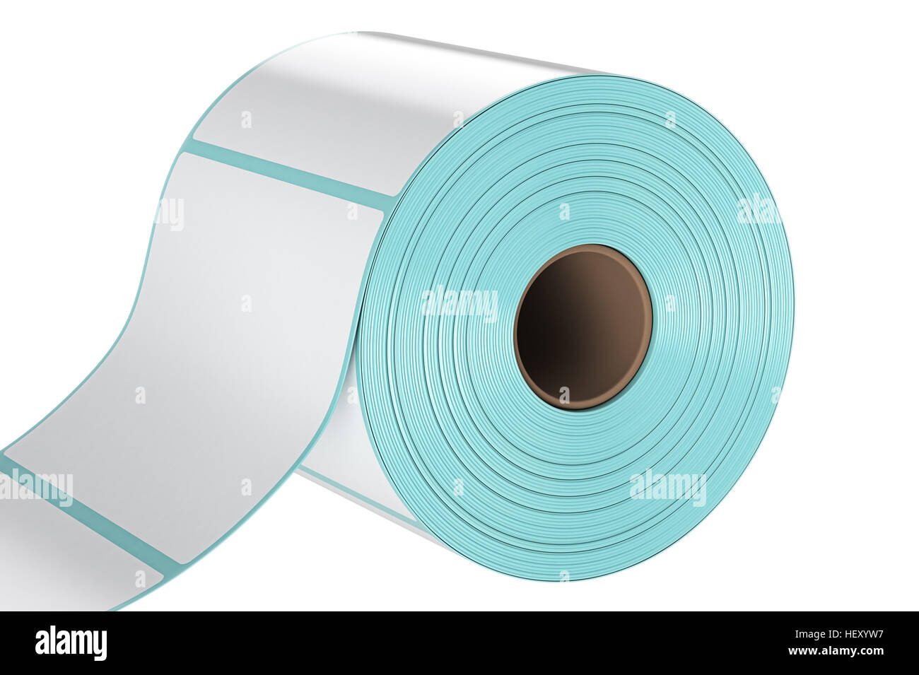 Roll stack label print, close view. 3D illustration Stock Photo - Alamy