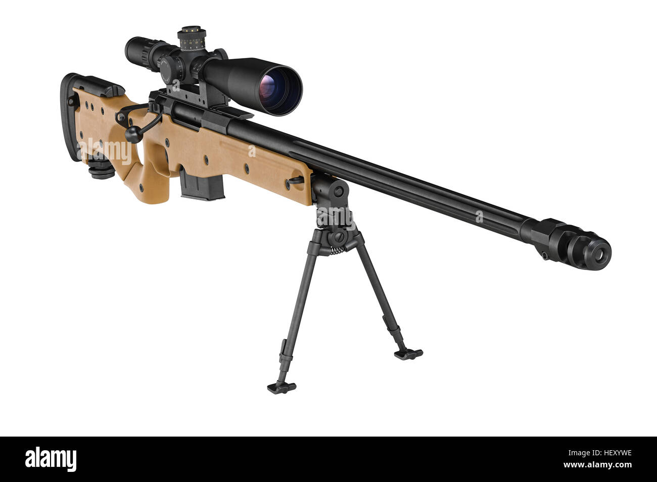 Rifle sniper metal with optical scope. 3D rendering Stock Photo - Alamy