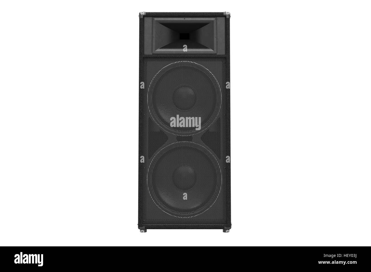 Speaker audio loud system black modern, front view. 3D rendering Stock ...