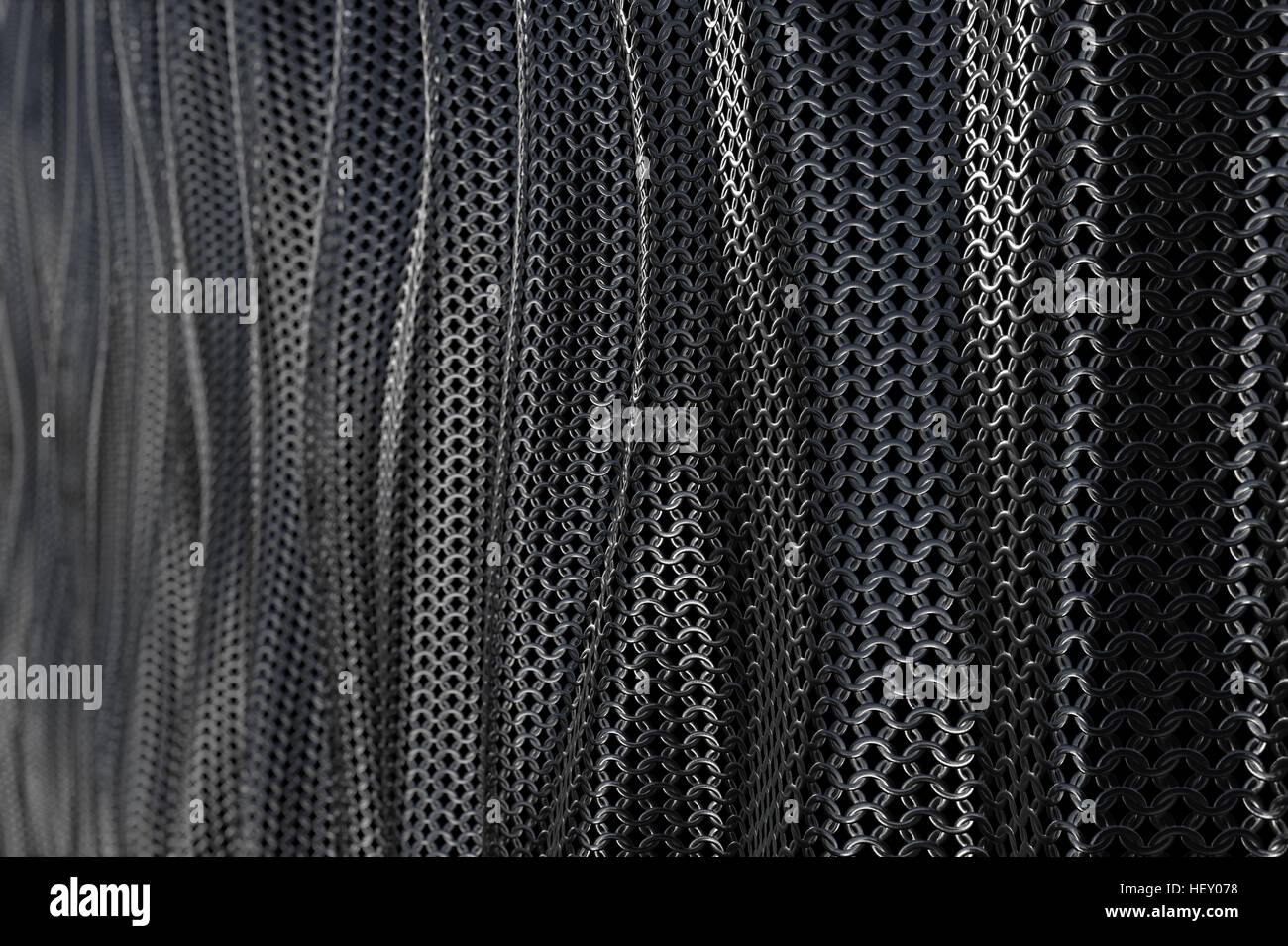 Dark metallic chain armor abstract wave background Stock Photo - Alamy
