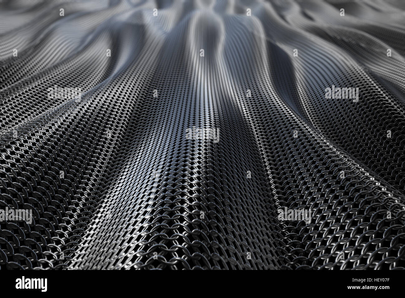 Dark metallic chain armor abstract wave background Stock Photo - Alamy