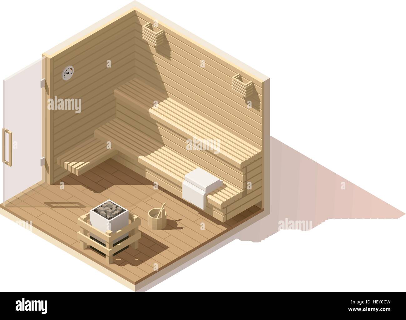 Vector isometric sauna spa room icon hi-res stock photography and ...