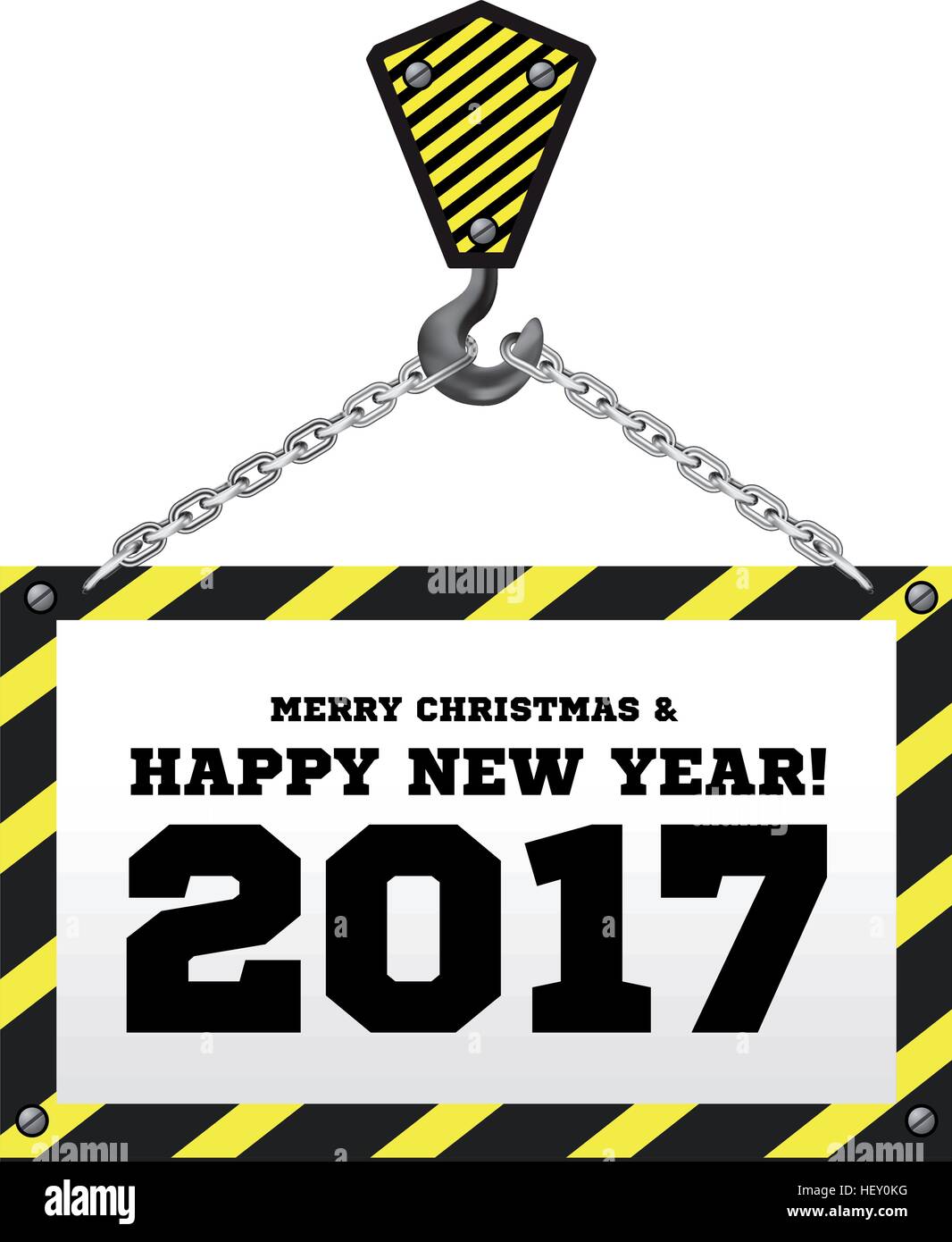 Congratulations to the New Year on the background of a construction ...