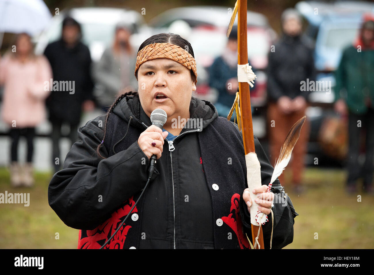 Local Indians and First Nations members protest against the proposed ...
