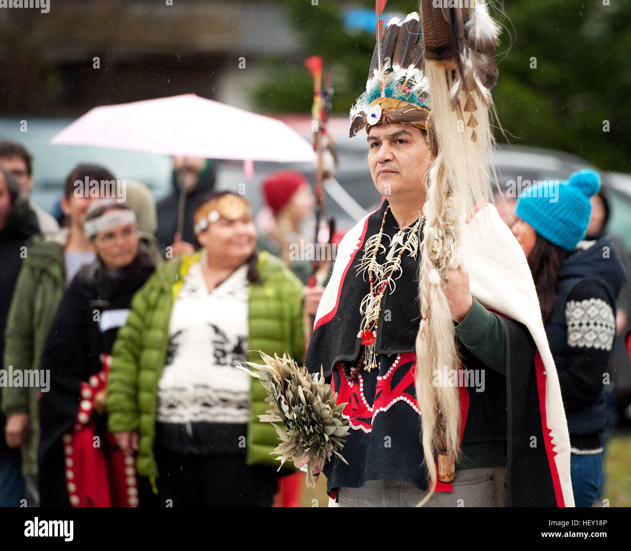 Local Indians and First Nations members protest against the proposed ...