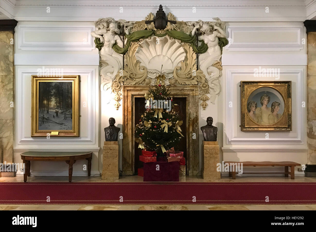 A Christmas tree on display in Cardiff's City Hall in Cardiff, South ...