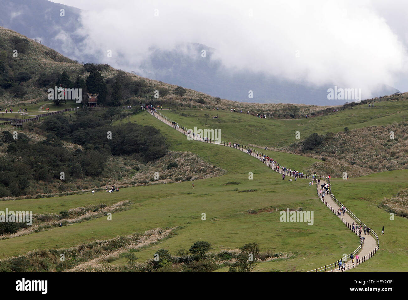 Long walking path leading all the way up the mountain Stock Photo - Alamy