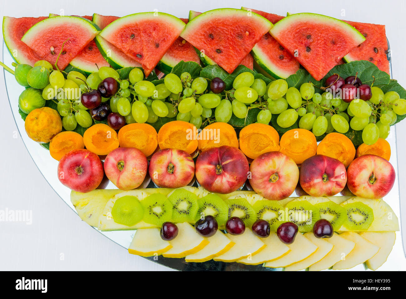 compositions of fresh fruit cut for buffets. typical summer fruits of ...