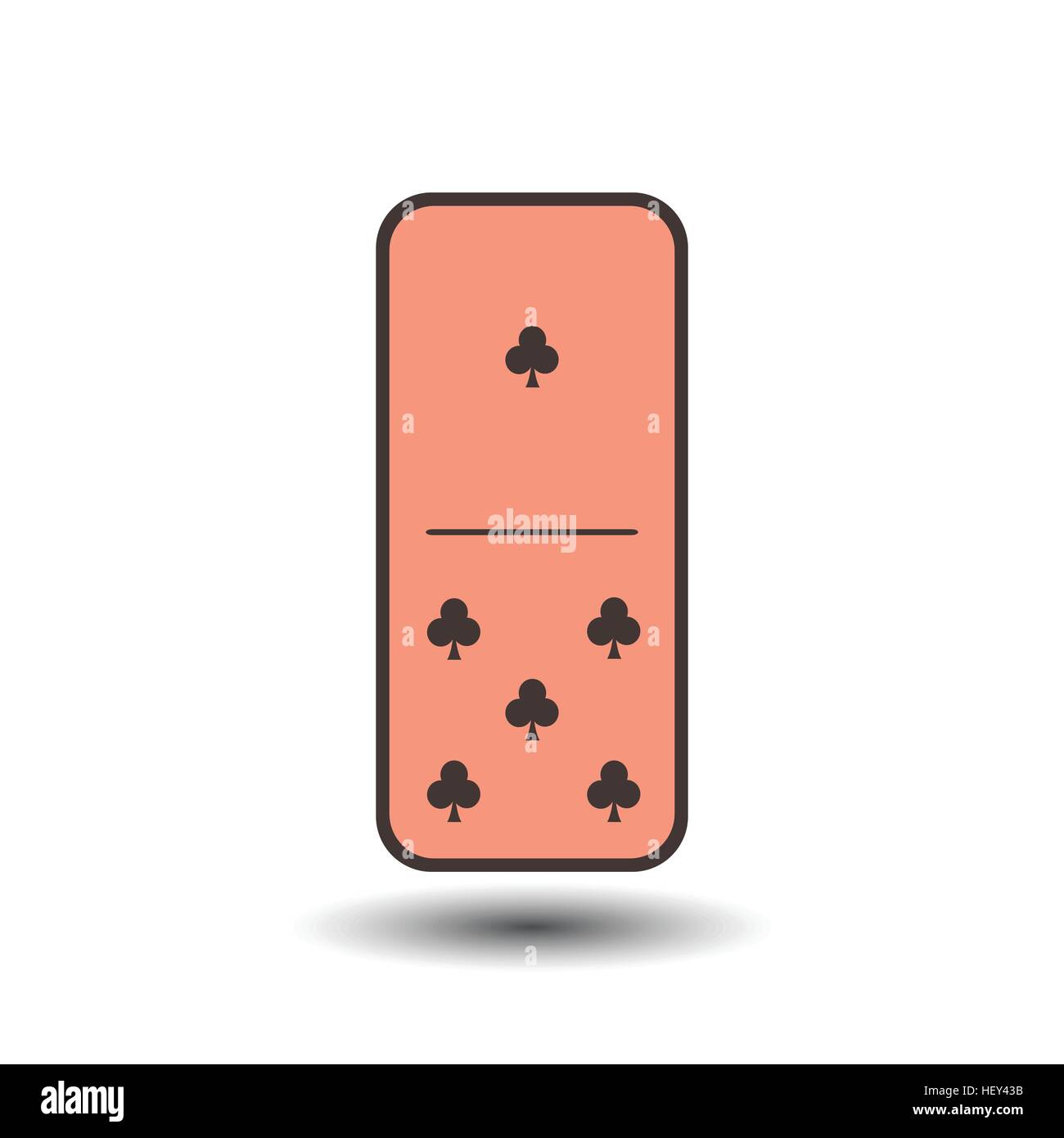 Domino Club. one and five on isolated background. Modern flat icon ...
