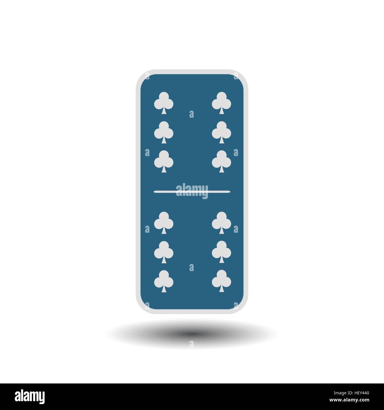 Domino Club. six and six on isolated background. Modern flat icon ...