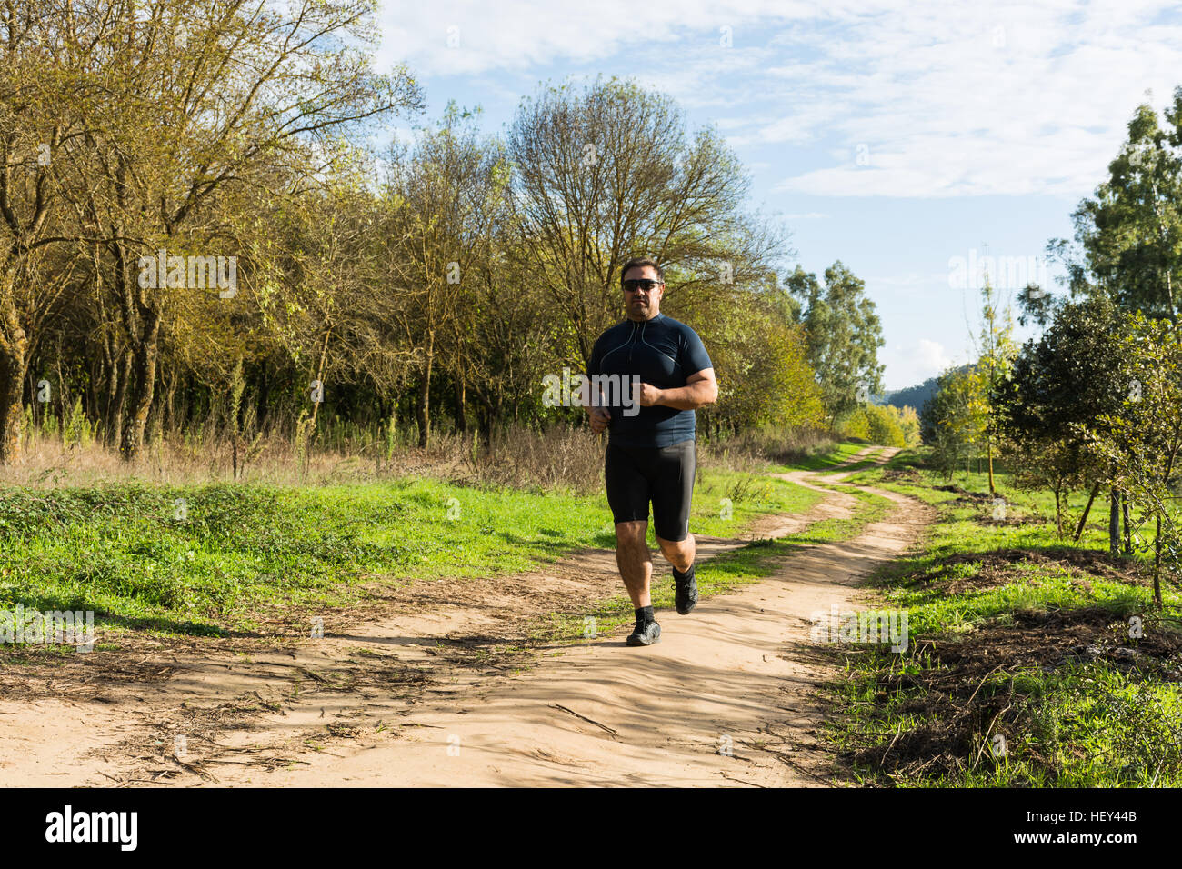 Fat man exhausted exercising hi-res stock photography and images - Alamy