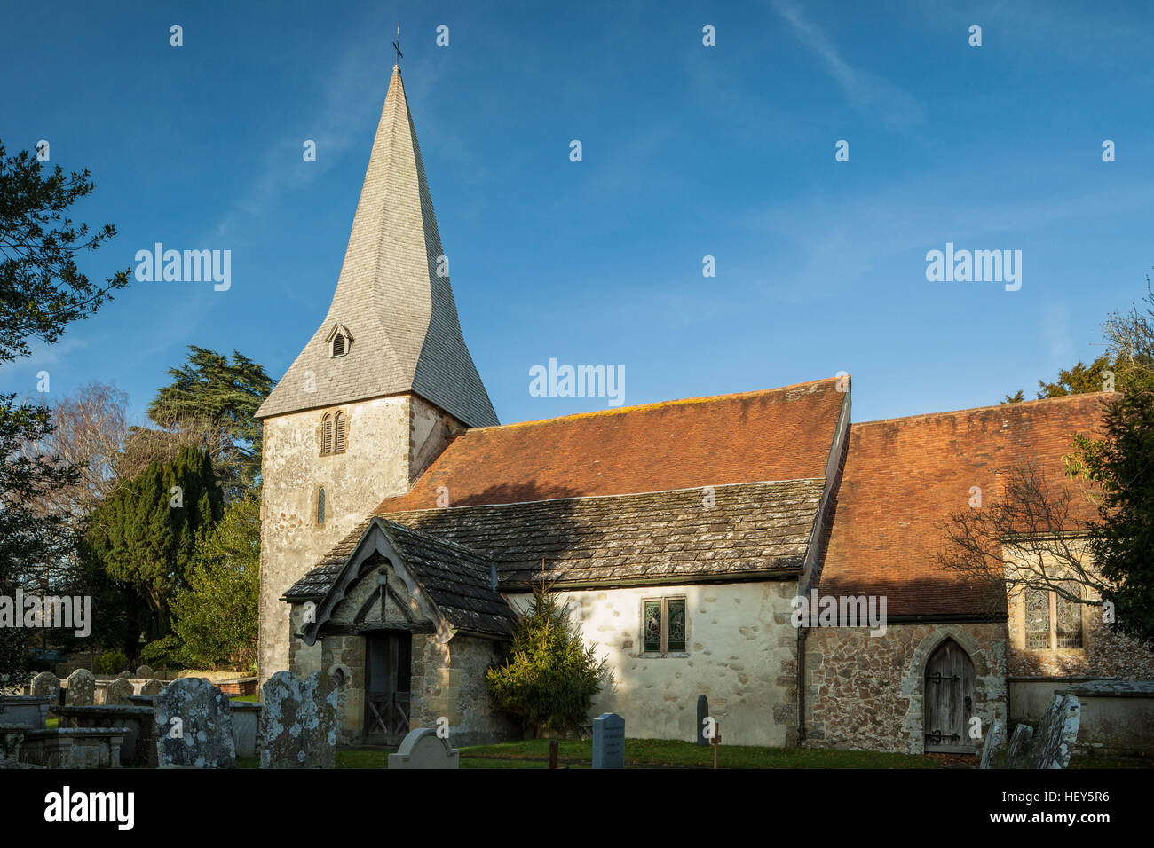 St John the Evangelist church in Bury village, West Sussex, England ...