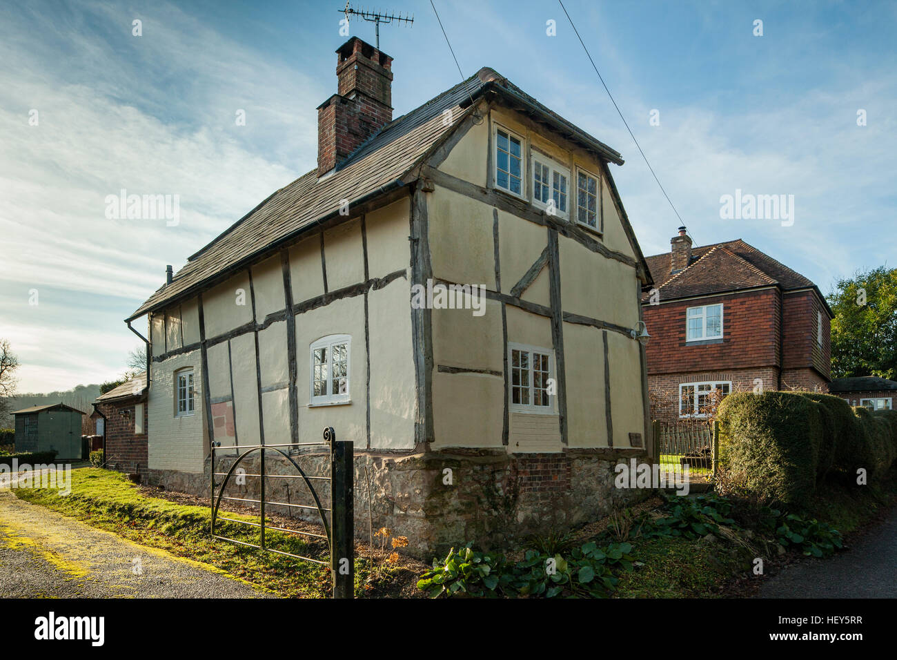Half-timbered cottage in Bury, West Sussex, England Stock Photo - Alamy