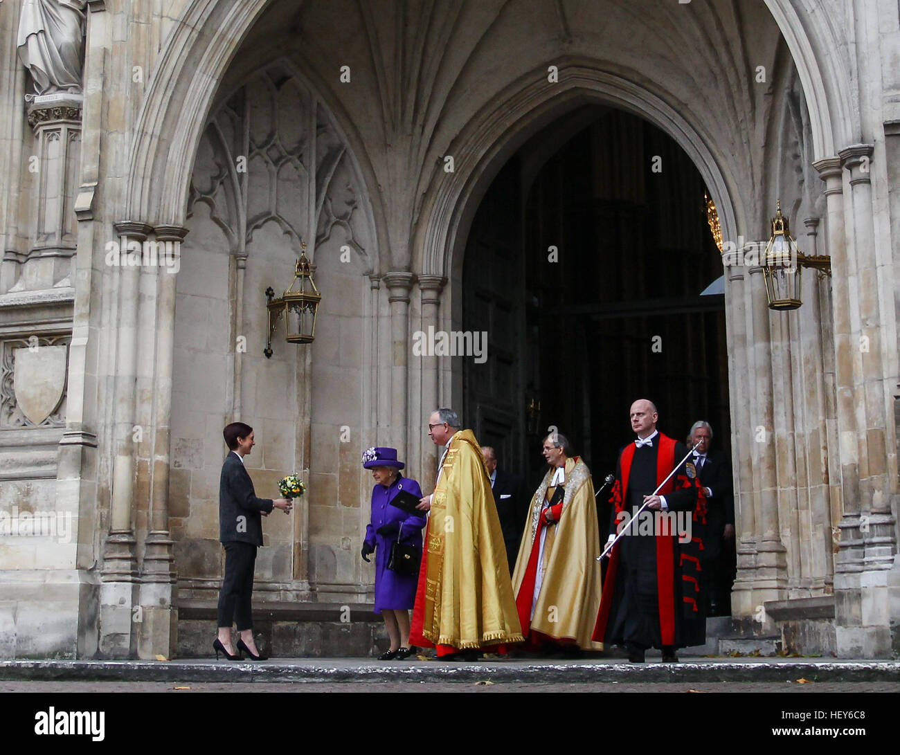 Her Majesty The Queen, accompanied by The Duke of Edinburgh and The ...