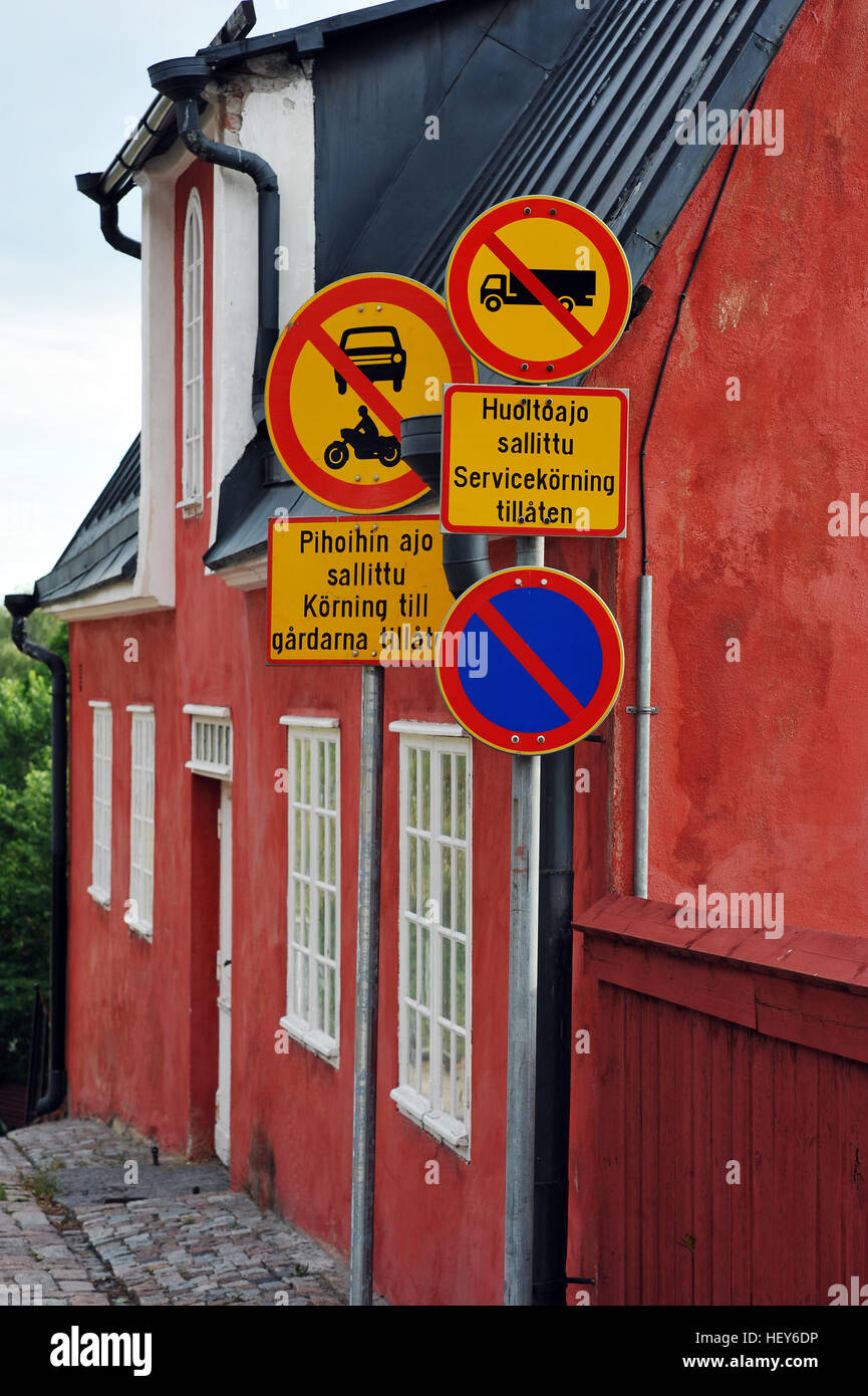 Road signs in astreet of Turku, Finland Stock Photo - Alamy