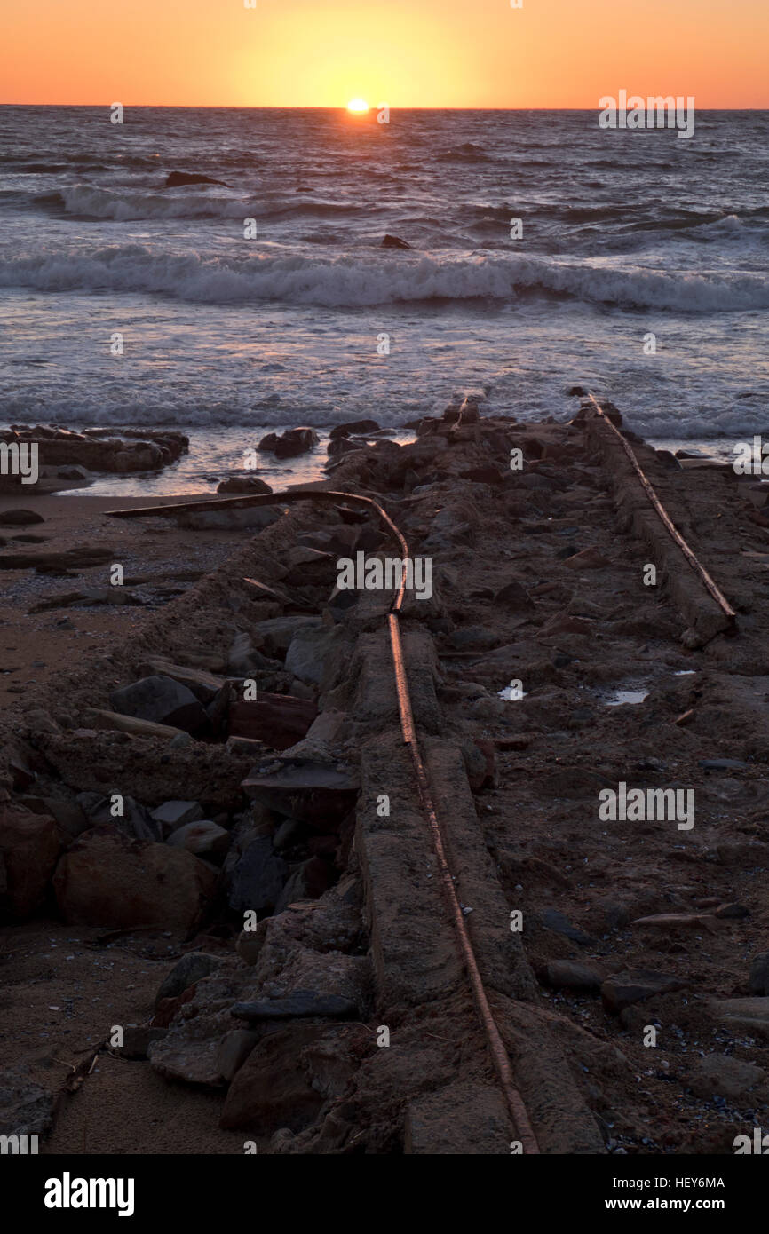Sunset in the holiday resort of Punta Colorada, Uruguay, South America ...