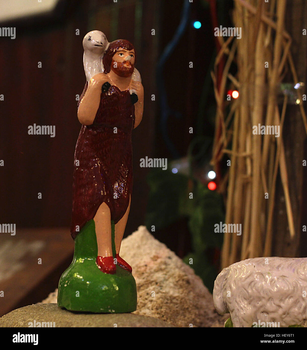 India. 25th Dec, 2016. A decorated nativity scene at Holy catholic ...