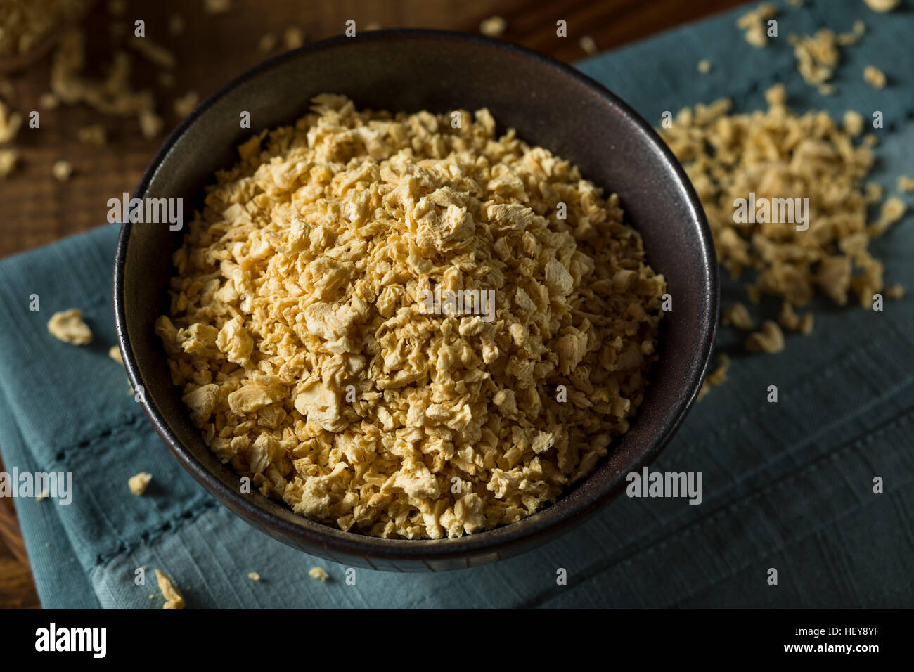 Raw Organic Textured Vegetable Protein in a Bowl Stock Photo - Alamy