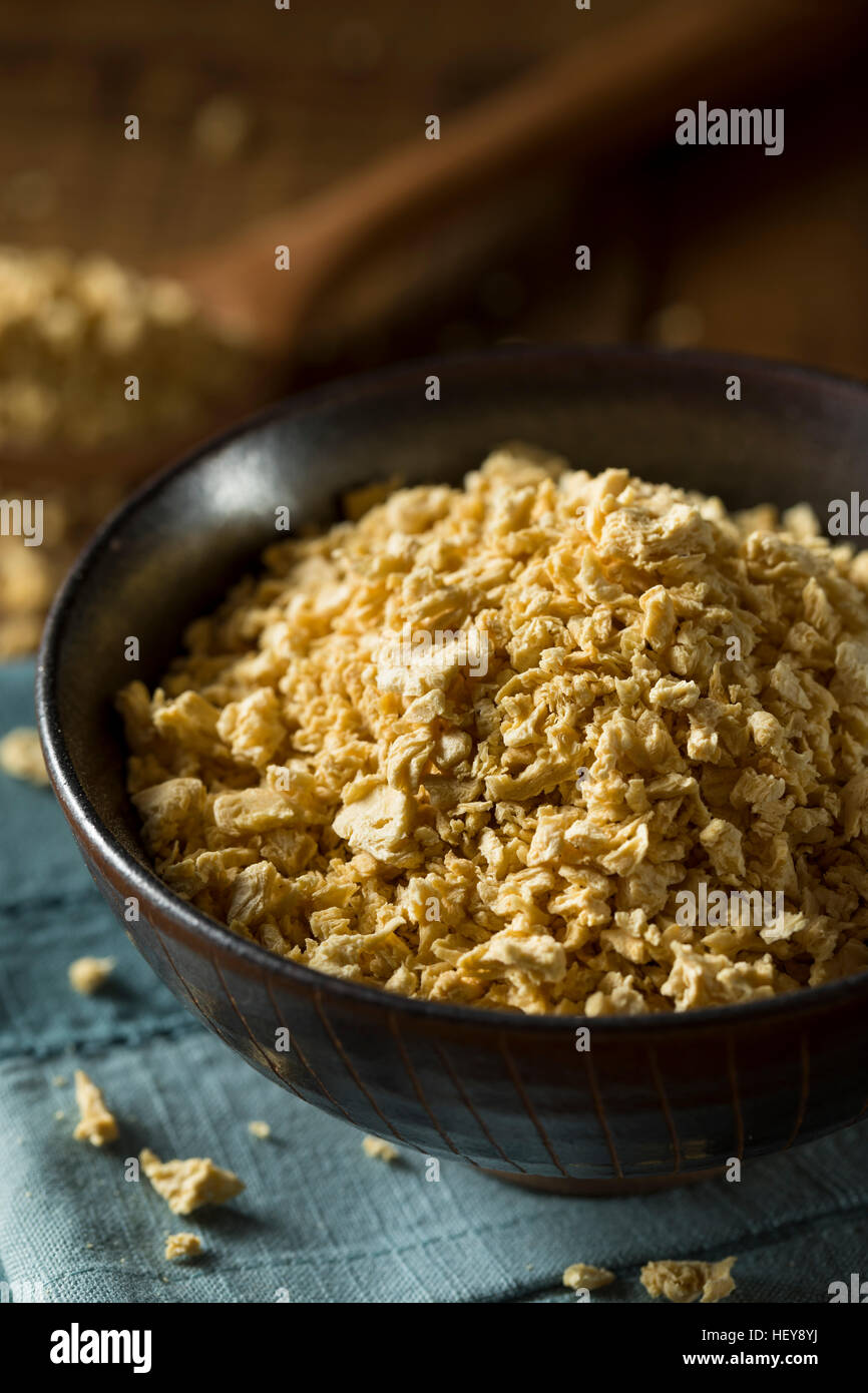 Raw Organic Textured Vegetable Protein in a Bowl Stock Photo - Alamy