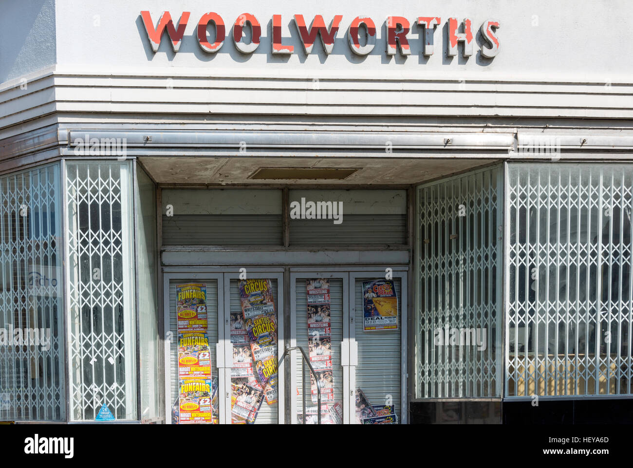 Closed down Woolworths shop, High Street, Margate, Kent, England ...