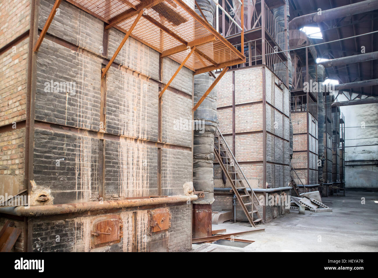 Abandoned old steam bricks boilers Stock Photo - Alamy